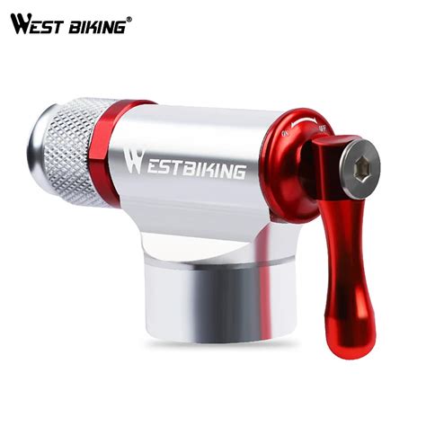 West Biking 미니 자전거 펌프 Co2 팽창기 밸브 산악 도로 자전거 볼 사이클링 펌프 바이크 액세서리자전거 펌프