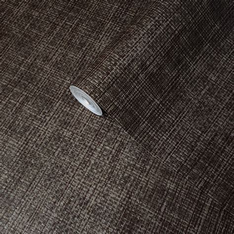 221248 Plain Brown Faux Paper Weave Grasscloth Woven Textured Contempo