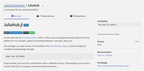 Juliahubjl Access Programmatic Integration