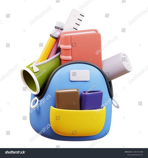 3d School Bag School Stuff 3d Stock Illustration 2393731589 Shutterstock