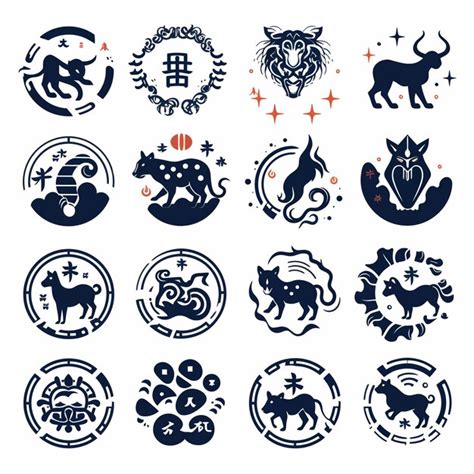 Coleção De Signos Do Zodíaco Vetor Premium