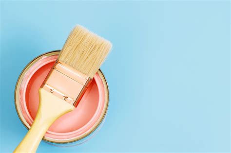 페인트 캔과 페인트 브러쉬와 완벽한 내부 페인트 색상을 선택하는 방법과 건강에 좋은 페인트에 대한 스톡 사진 및 기타 이미지 페인트 고름 결정 Istock