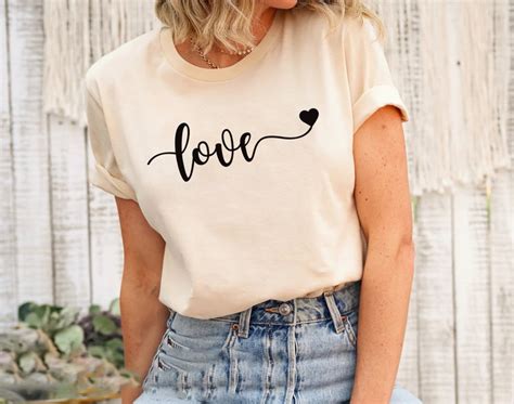 Love With Heart Shirt Love T Shirt T For Love Cute Woman Shirt