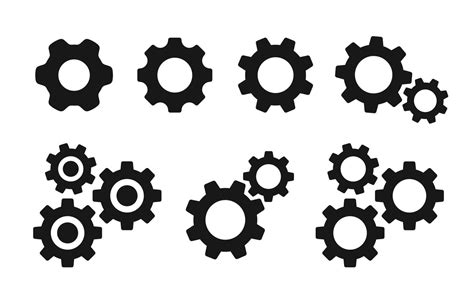 Gear Icon Set Gear Settings Symbol Cogwheel Functions Symbol Settings Icon 48449705 Vector