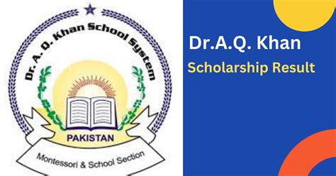 Dr Aq Khan Scholarship Result 2025 Merit List Check Online