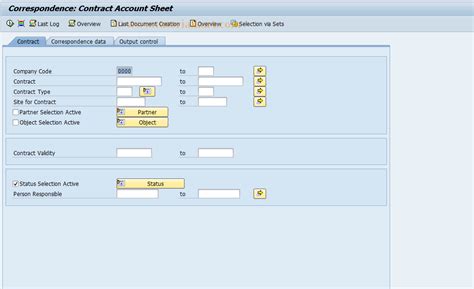 Recpa500 Sap Tcode Contract Account Sheet Transaction Code