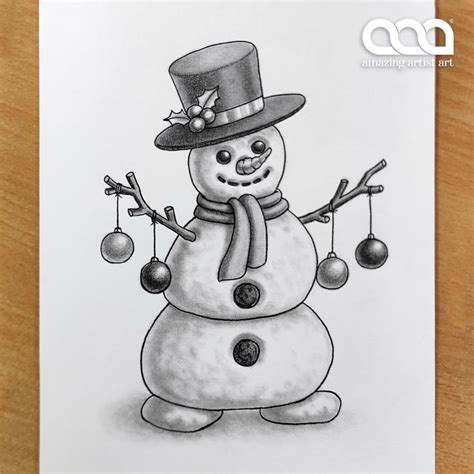 Real Snowman Drawing