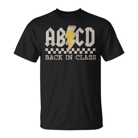 Retro Teacher Tour Abcd Back To School Back In Class Rock T Shirt Mazezy