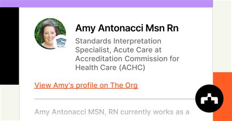 Amy Antonacci Msn Rn Standards Interpretation Specialist Acute Care