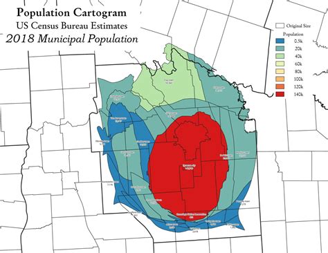 Thematic Map Onondaga County Population Cartogram Andy Arthur Org
