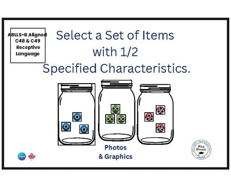 Select Items By 1 Or 2 Specified Characteristics Sorting Ablls R C48 C49