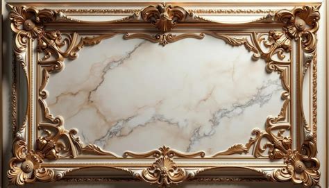 Luxurious Baroque Classical Abstract Marble Ceiling Art With Ornate Border And Seamless Pattern