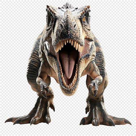Premium PSD Angry Tyrannosaurus Rex On Isolated Transparent Background