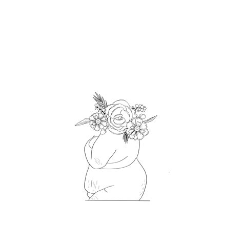 Screenprints Art And Collectibles Prints Floral Fat Babe No 2 Fat