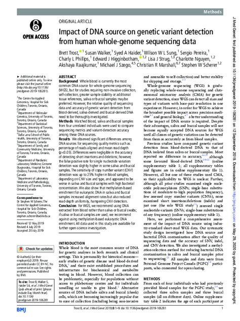 pdf impact of dna source on genetic variant detection from human