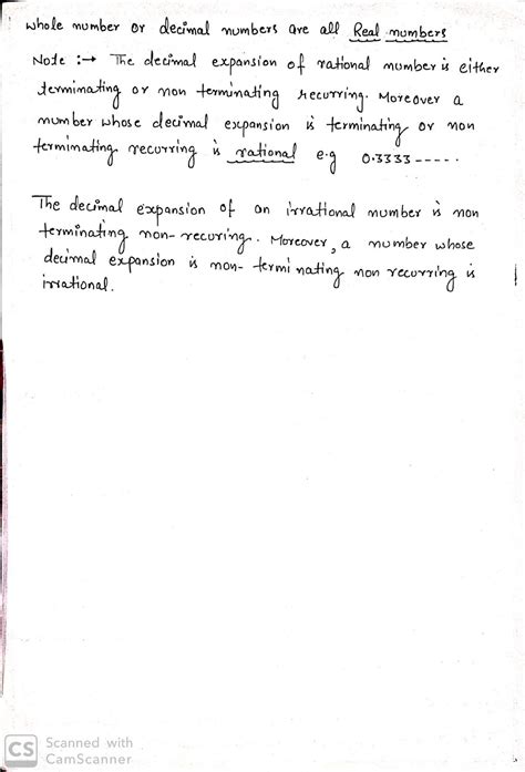 Number System Handwritten Notes For Th Math