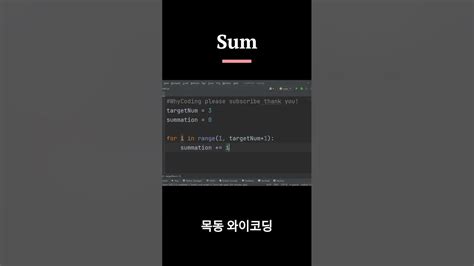 [asmr programming] python language sum algorithm no talk 파이썬 언어 총합