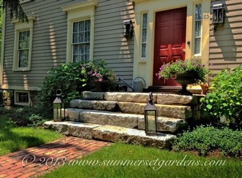 Rustic Granite Steps And A Reclaimed Brick Walkway Traditional
