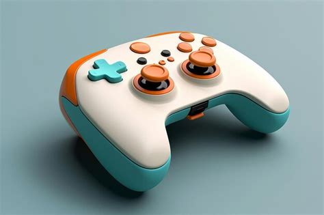 Premium Ai Image An Orange And White Controller With A Blue And White