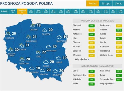 Prognoza na najbliższe dni Zmiana pogody w środę Pogoda w INTERIA PL