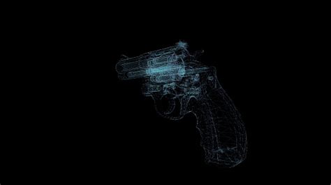 팔 총 홀로그램 와이어 프레임입니다 검은 색 배경에 좋은 3d 렌더링 3차원 형태에 대한 스톡 사진 및 기타 이미지 3차원 형태 개념 개념과 주제 Istock