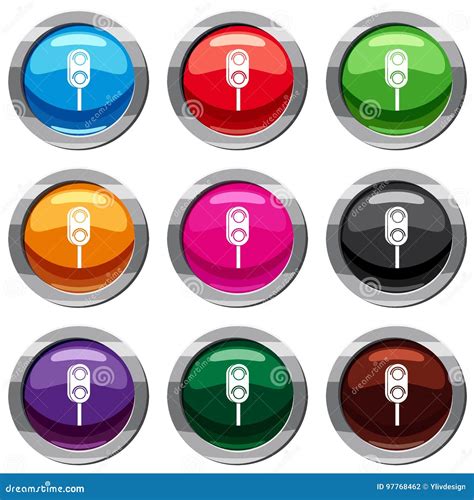 Semaphore Trafficlight Set 9 Collection Stock Vector Illustration Of Design Element 97768462