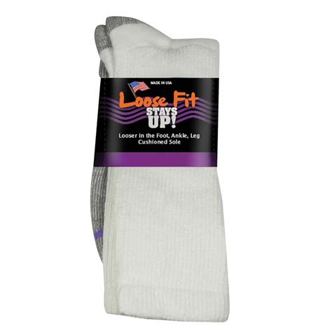 Loose Fit Stays Up Casual Crew Socks Extra Wide Socks