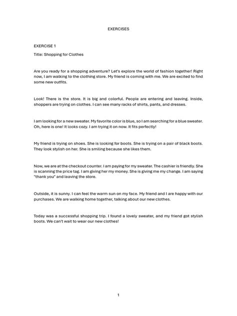 Exercises English Ing Can Clothes 1 Pdf Clothing Sweater