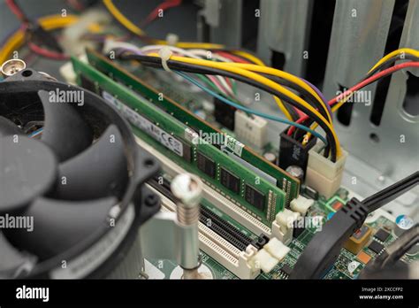 Close Up Of RAM Installed On A Desktop Motherboard Stock Photo Alamy