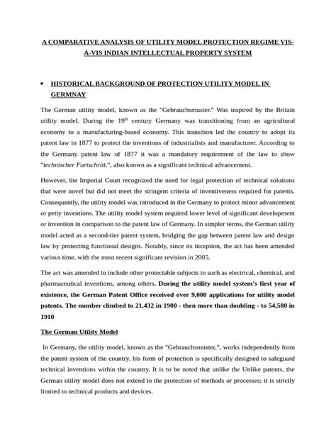 Utility Model Protection Regime Pdf