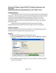 Homework 3 Problem 5 Aspen HYSYS Two Stage Compression With Homework