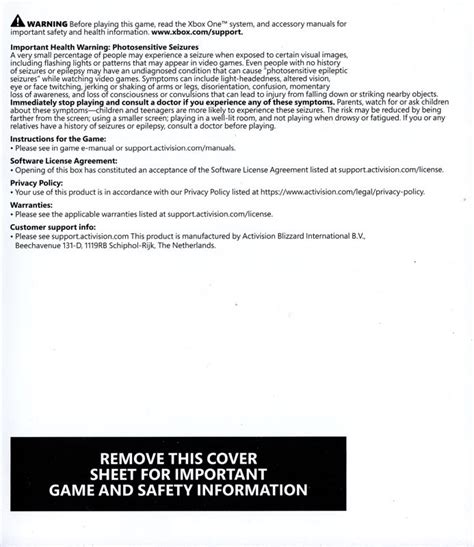 Call Of Duty Infinite Warfare Cover Or Packaging Material Mobygames