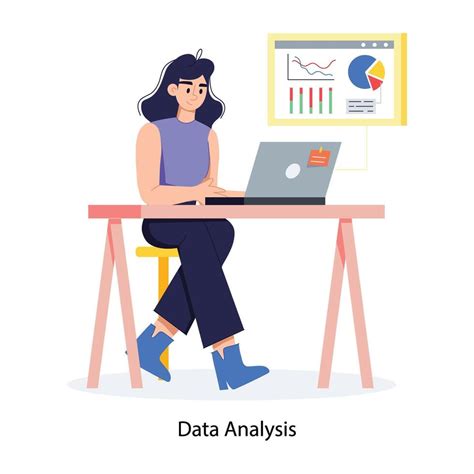 A Flat Illustration Of Online Data Analysis Expert 47401953 Vector Art