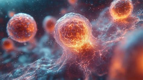 Exploring The Intricate World Of Microscopic Cellular Life Stock Image