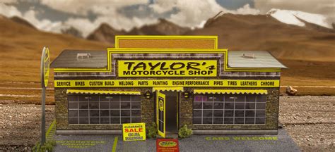 Bk 6401 164 Scale Motorcycle Shop Photo Real Scale Building Kit For