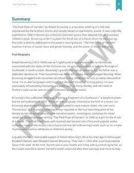 The Pied Piper Of Hamelin Poem Study Guide By SuperSummary TPT