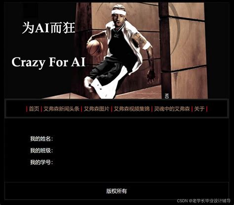 艾佛森篮球明星人物介绍html源码 期末大作业 课程设计
