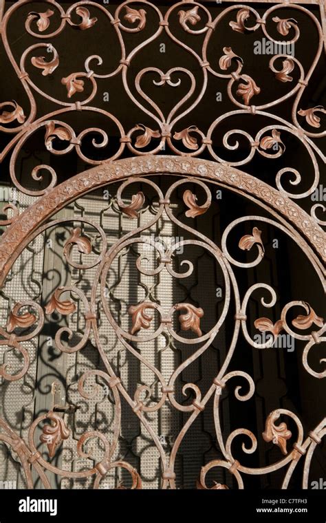 Elegant Wrought Iron Gate Stock Photo Alamy