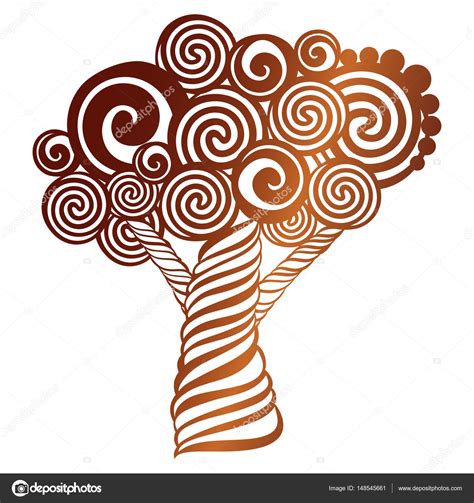 Vector Stencil Tree With Carved Openwork Pattern Template For I Stock