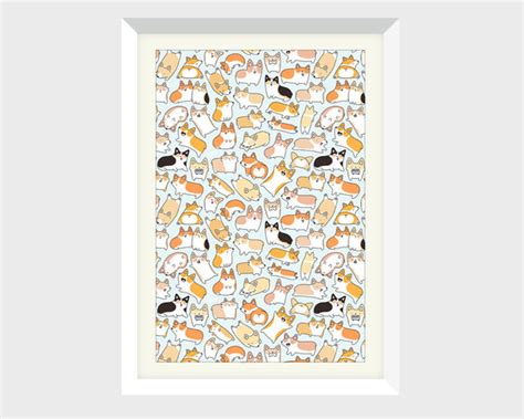 Corgilicious Corgi Doodle Art Print Kirakiradoodles