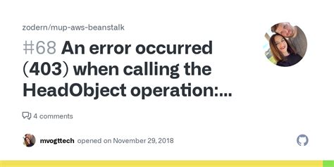 an error occurred 403 when calling the headobject operation