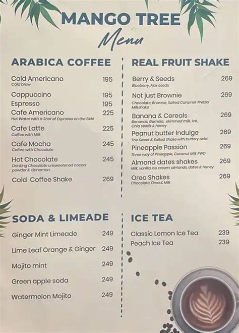 Menu At Cafe Mango Tree Jalandhar