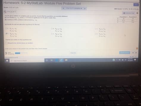 Solved Homework MyStatLab Module Five Problem Set Chegg Com