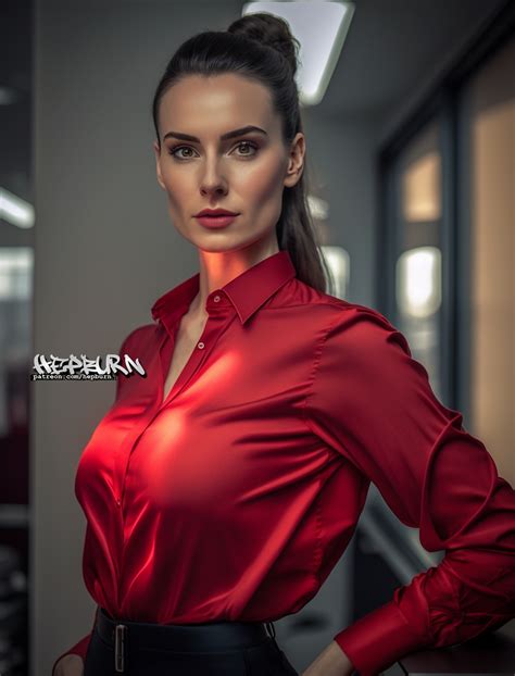 Office Boss In Red Satin Blouse By Hepburner On Deviantart
