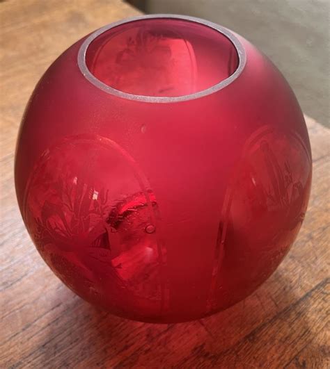 4 Ruby Red Ball Glass Shade Medium