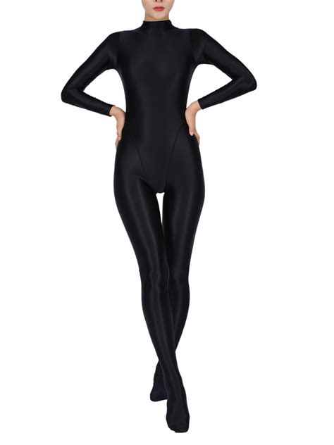 Haitryli Womens Glossy Body Stocking Full Bodysuits Catsuits One Piece