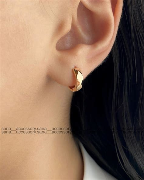 سانا اکسسوری ژوپینگ گوشواره حلقه چند وجهی کوچک ژوپینگ