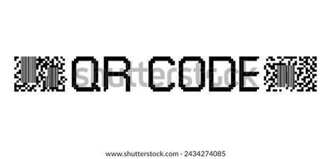 Pixel Text Qr Code Qr Code Stock Vector Royalty Free 2434274085