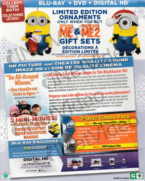 Despicable Me Includes Limited Edition Ornament T Set Blu Ray