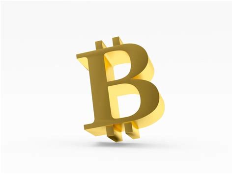 premium photo golden bitcoin sign